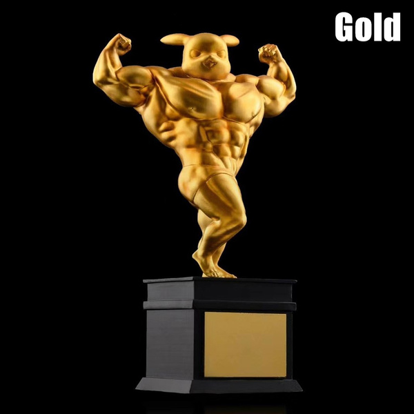 18cm Bodybuilding Muscle Copper Man Statue Figurine Collectible Model ...