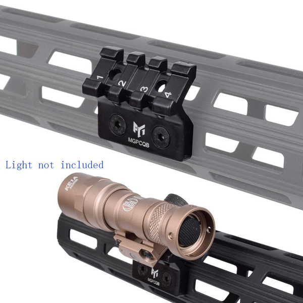 3 Slots Offset Lights Mounted Mount on M-LOK MLOK Rail Handguard MGPCQB ...