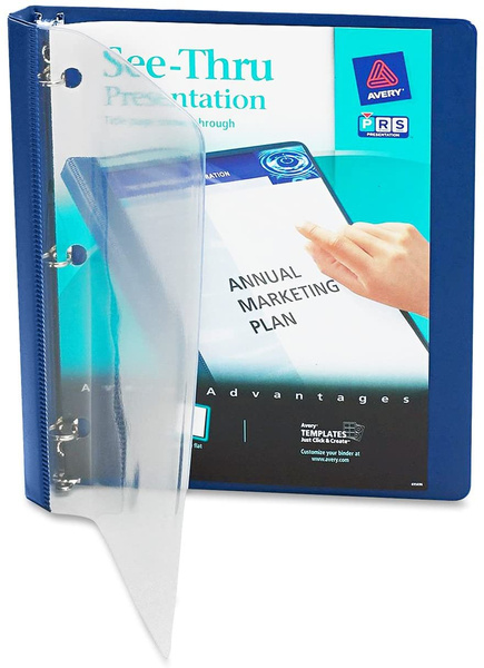 AVERY See-Thru Binder with 1/2 inch Round Ring, Black, 1 Binder (10802 ...