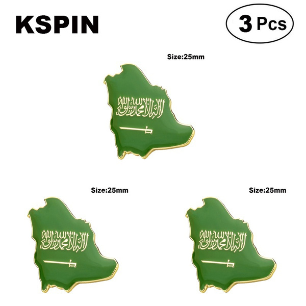 Saudi Arabia Map Flag Lapel Pin Brooches Pins Flag badge Brooch Badges ...