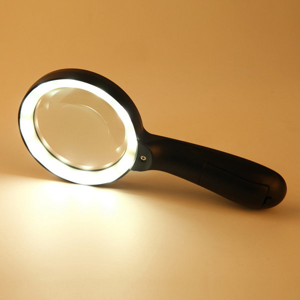 Lighted Magnifying Glass-10X Hand held Large Reading Magnifying Glasses ...