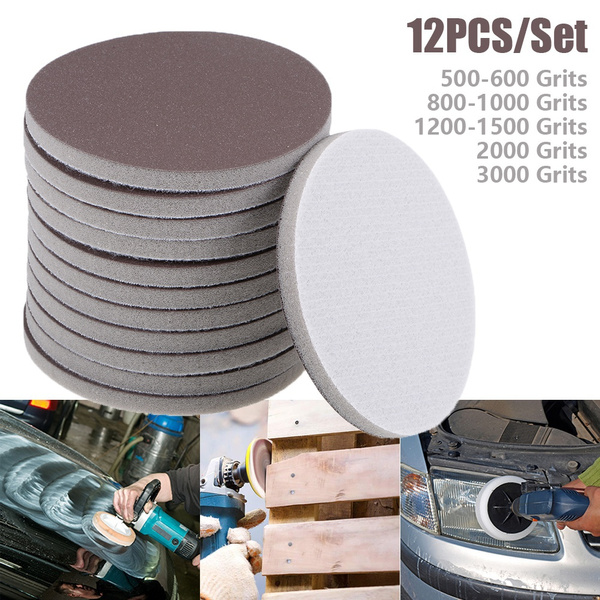 12pcs 3-inch/75mm Sponge Sanding Discs Hook and Loop Corundum Sponge ...