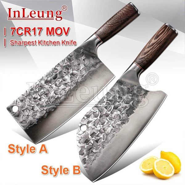 Wide Blade Professional Butcher Knife Utility Vegetable Knives Full ...