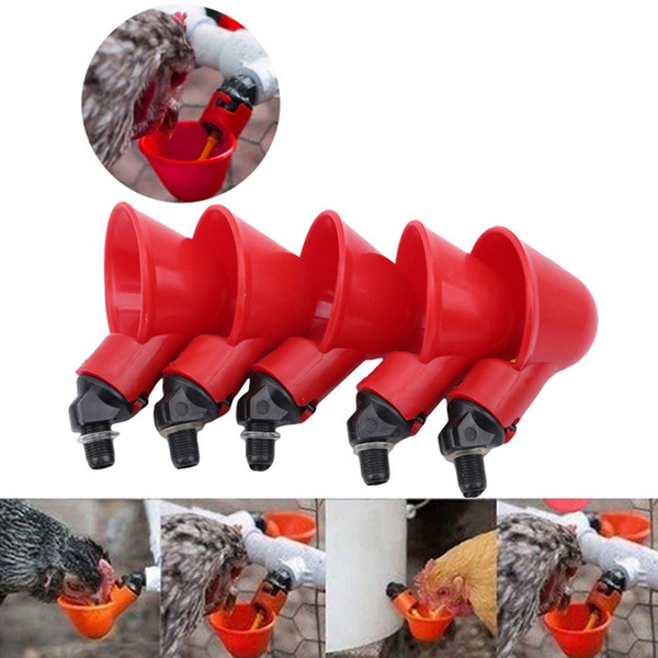 5Pcs/Set Poultry Water Drinking Cups Plastic Poultry Chicken Hen Bird ...