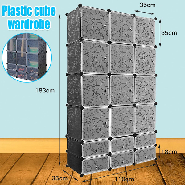18/10 Cube Storage Cube Organizer Wardrobe Modular Closet Plastic ...