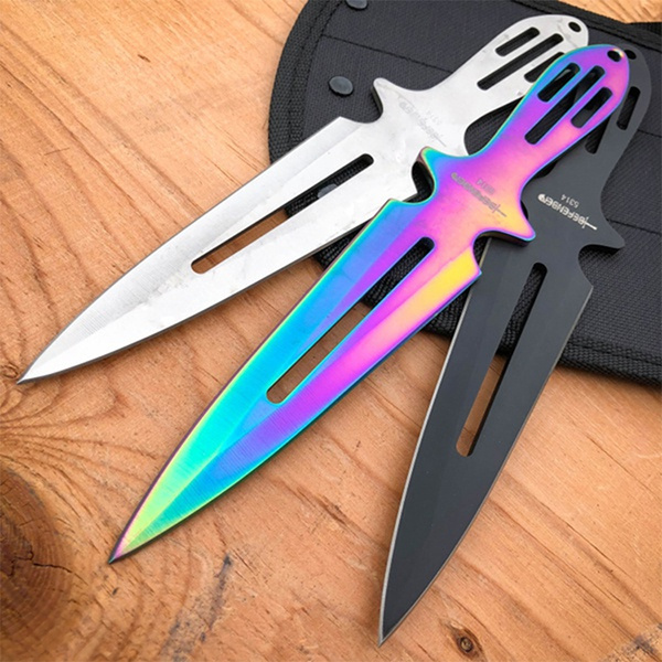 3 Pc 9" Ninja Tactical Combat Throwing Knife Set w/ Sheath Kunai Hunting Outdoor (New) | Wish