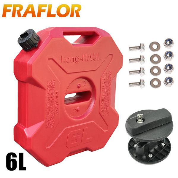 Red 6L Spare Plastic Fuel Tank Cans Petrol Tanks Mount Motorcycle Car ...