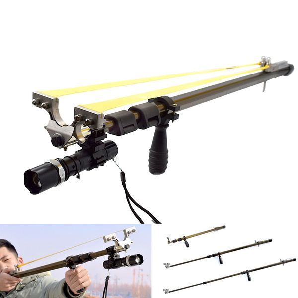 New Stainless Steel Long Pole Slingshot Three-section Telescopic Pole ...