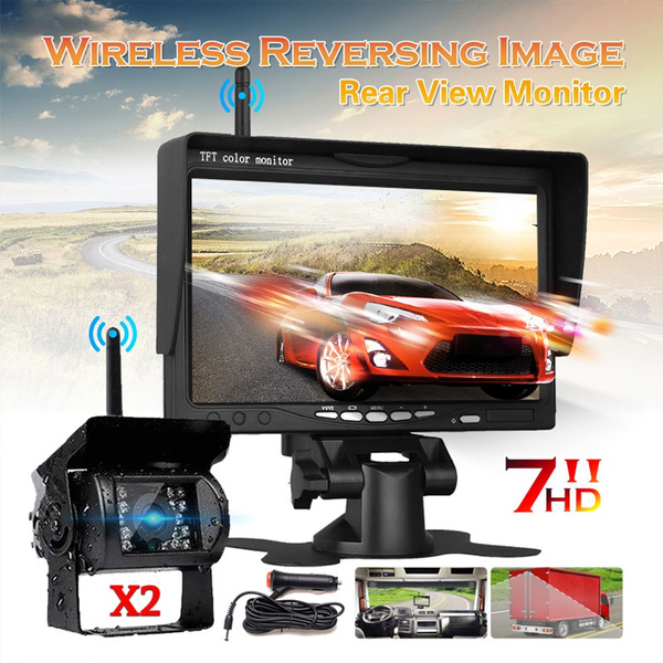 7" HD Wireless Backup Monitor Camera HD TFT LCD Vehicle Rear View ...