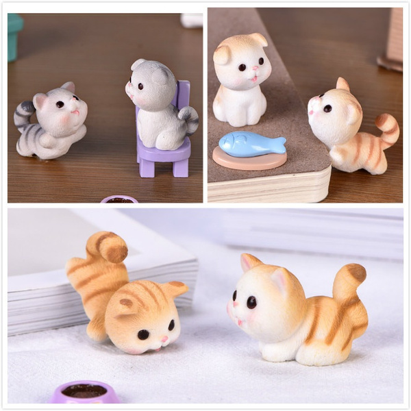 1 Piece Mini Cat Kitten Statue Figurine Resin Crafts Ornament ...