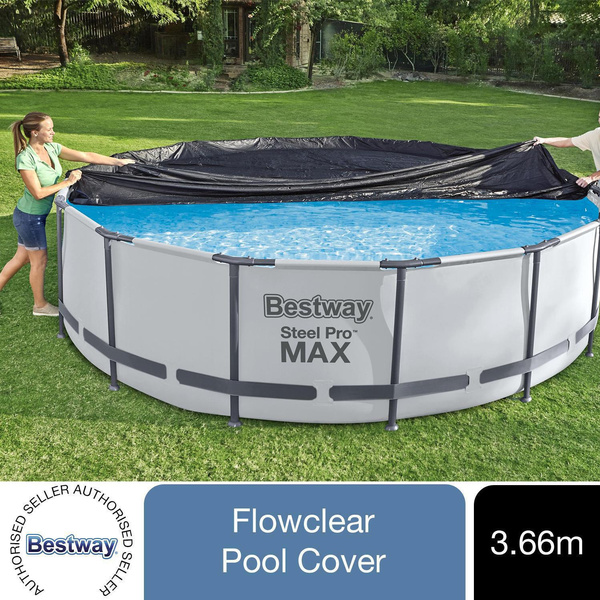 Bestway Flowclear Above Ground 12ft Steel Frame Swimming Pool Cover ... Bestway Flowclear Above Ground 12ft Steel Frame Swimming Pool Cover ...