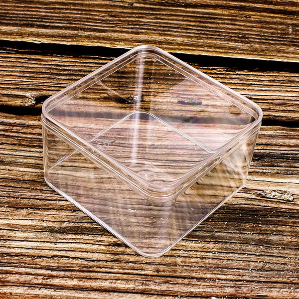 High transparent plastic box square PS food packing box with cover ...