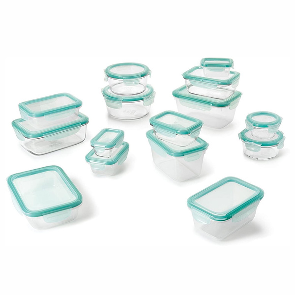 OXO Good Grips 30 Piece Glass Food Storage Round Square Container Set ...