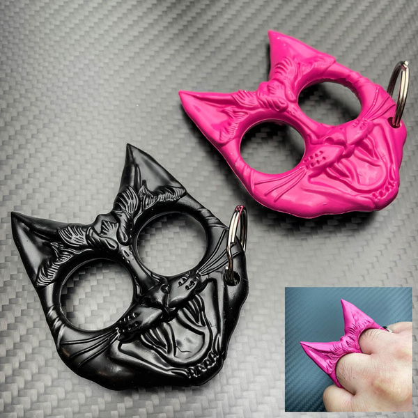 Plastic steel kitty ladies woman cat key ring Self Defense Ring Window ...
