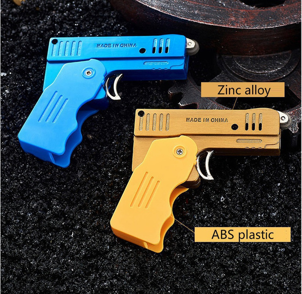Blue&Yellow Dual Flame Jet Lighters Gun shape Foldable Lighter New ...