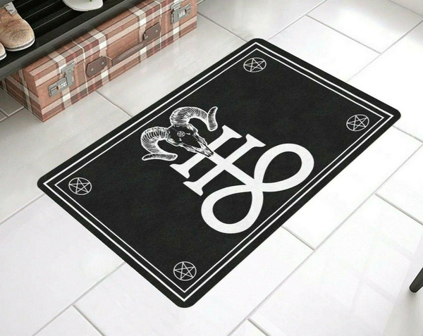 Satanic Lucifer sigil Baphomet Satan Door Mat Rug Satanic home decor ...
