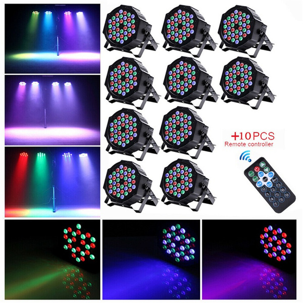 Professional 10X 36LED RGB Par Light Rainbow Effect 7CH DMX Disco DJ ...