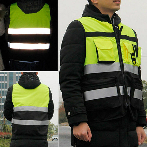 Men Hi Vis Trouser Work Visibilty Highway Cargo Reflective Safety ...