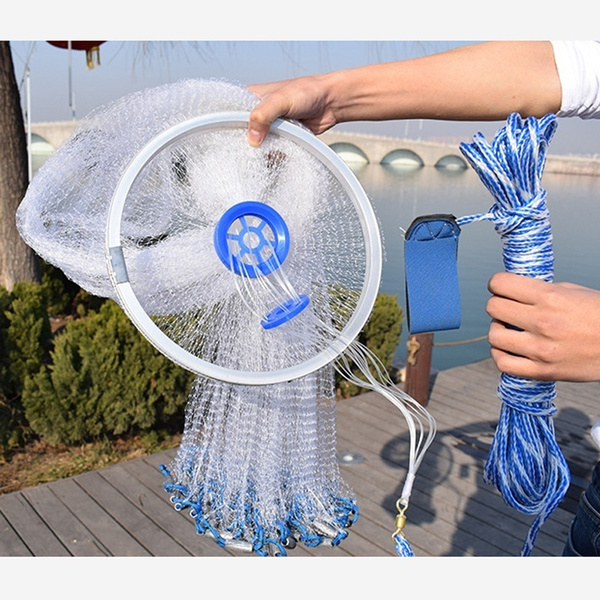 2.4m/8ft Mesh Wire Nylon Fishing Cast Net | Wish