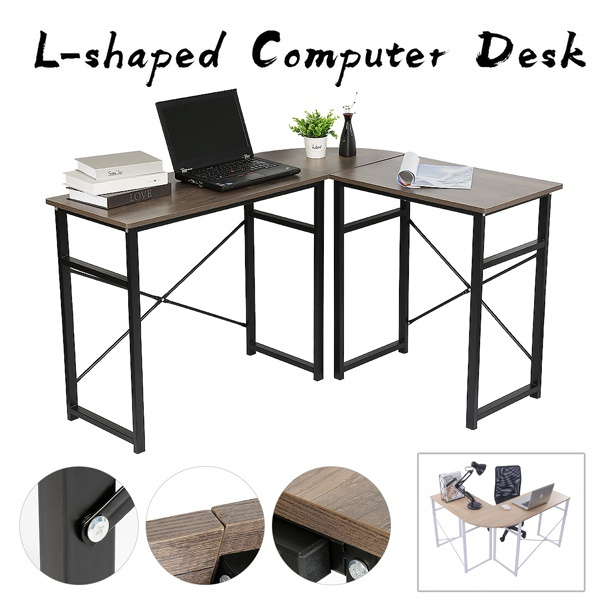 L-Shaped Computer Desk Corner Desk Laptop PC Study Table Workstation ...