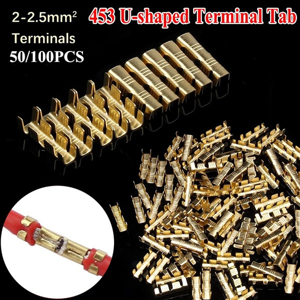 50/100pcs 453 U-shaped Terminal Tab Cold Inserts Connectors Cold ...