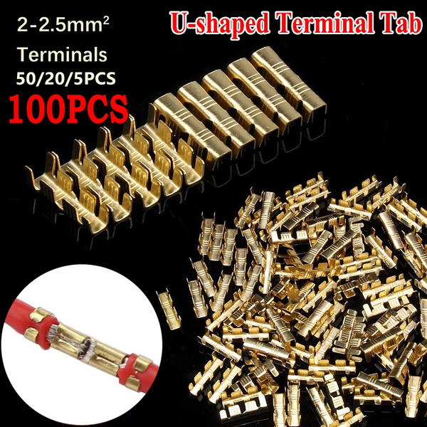 100/50/20/5pcs U-shaped terminal tab cold inserts connectors cold ...