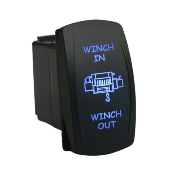 Car 12V 20A Momentary Light Button Rocker Toggle Switch Blue Led Winch ...