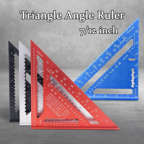 7/12inch Aluminum Alloy Triangle Angle Ruler Squares for Woodworking ...