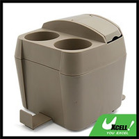 Biege Plastic Car Trash Bin Garbage Storage Container Cup Tissue Box ...
