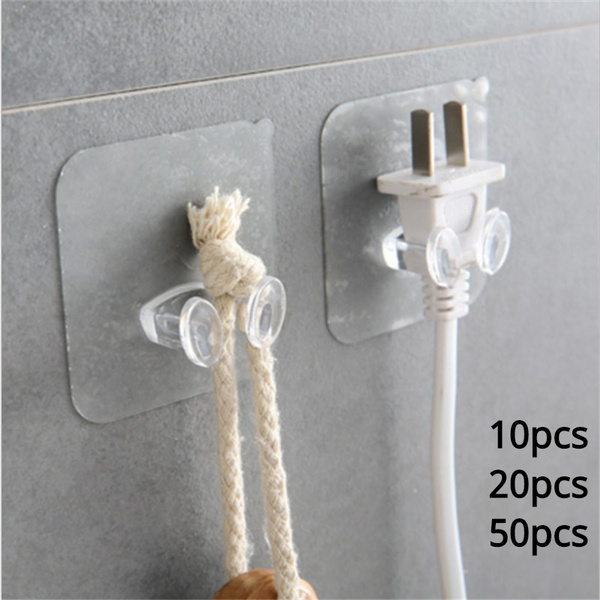 10Pcs Transparent Home Office Wall Powerful Plastic Power Plug Socket ...