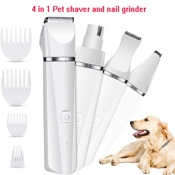 Dog Clippers for Grooming kit 4 in 1 Dog Nail Grinder Rechargeable ...