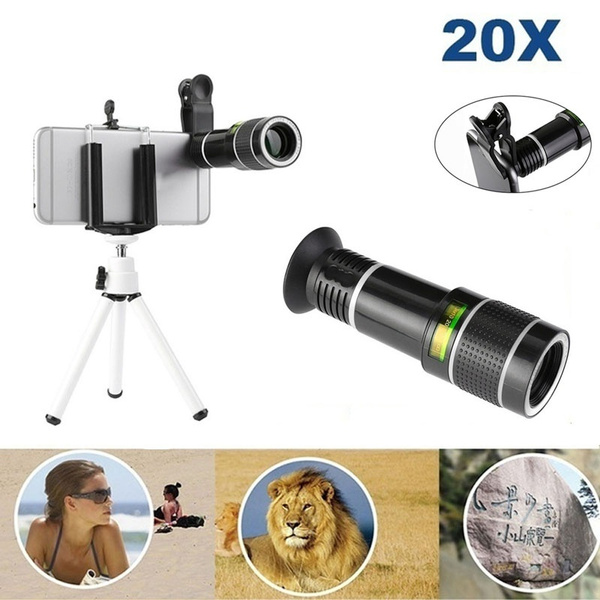 HD Outdoor 20X Zoom Lense Black External Photo Telephoto Telescope Cell ...