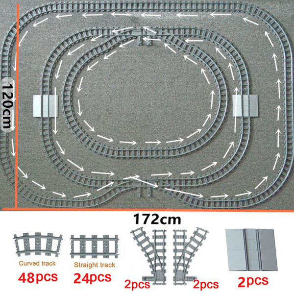 City Train Uphill Track Flexible Double Track Rail Straight Curved ...