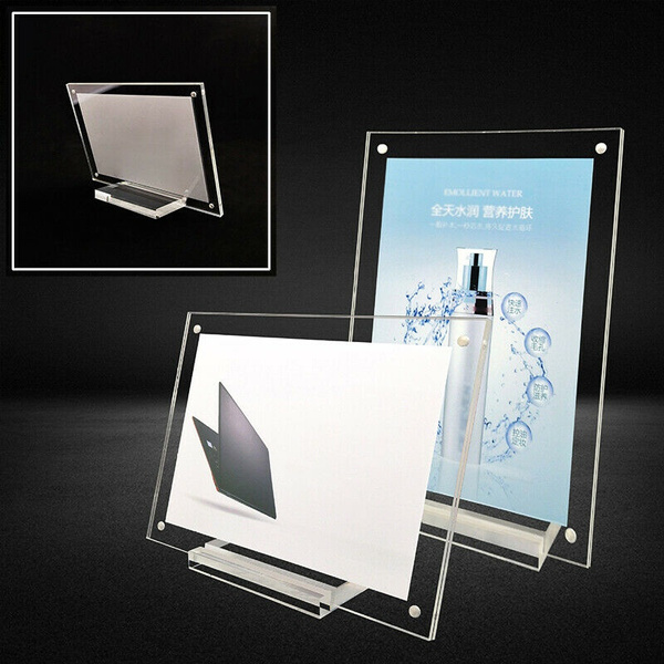 Acrylic Desktop Frame Free Standing Plexiglass Display Clear Picture ...