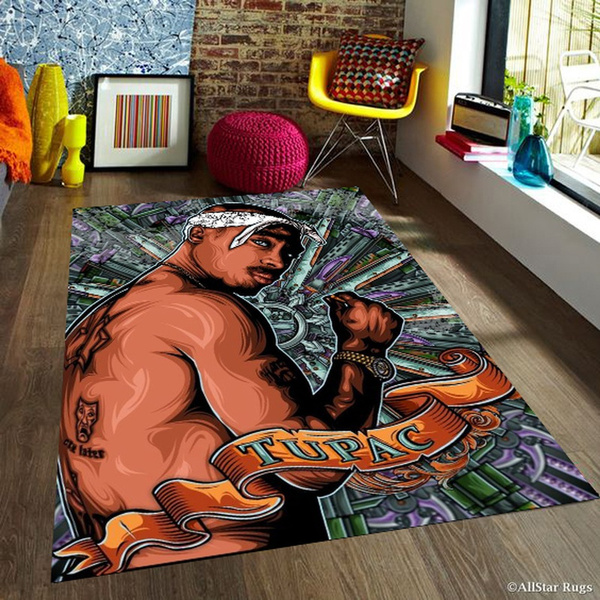 Tupac 2PAC Shakur Hip Hop Rapper Singer Music Poster Carpet Rug Home ...
