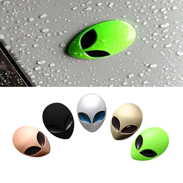 4pieces 2018 Hot Full Metal 3D Alienware Alien Head Auto Logo Sticker ...