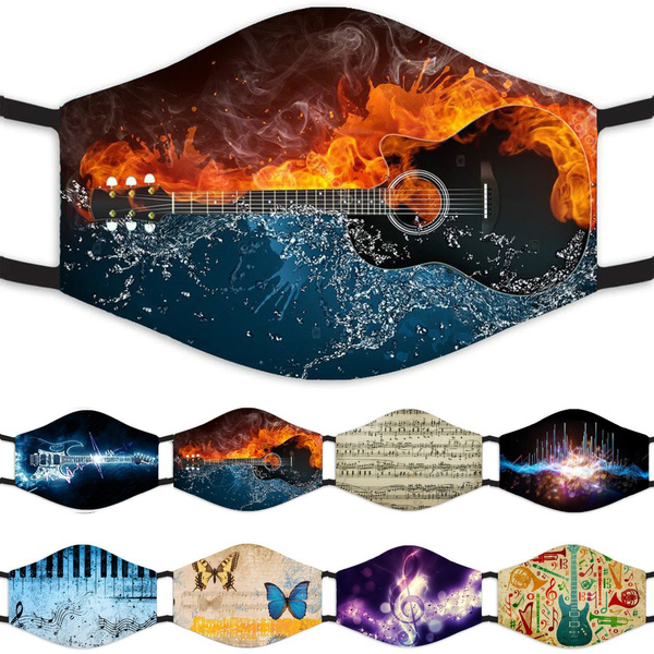 MultiColor Unisex Music Mask DustProof Cotton Face Masks Windproof Mask ...