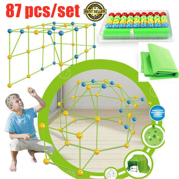 2021 NEW 87 Pcs DIY Build Your Own Den Sets Kit Present Kids Tent Fort ...