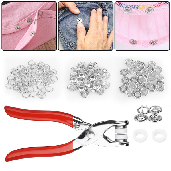 Snaps and Snap Plier Set, Snap Fasteners Kit Tool 9.5mm Metal Prong ...
