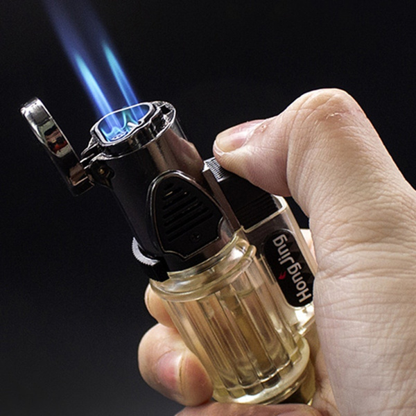 Windproof Torch Jet Turbo Gas Lighter Three Nozzles BBQ Ignition ...