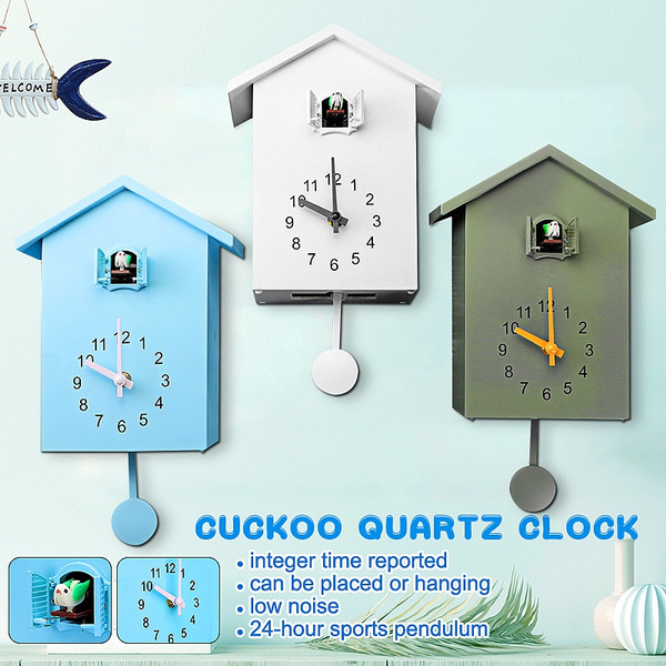 3 Colors Cuckoo Clock Integer Time Reported Wall Hanging Clock 24-Hour ...