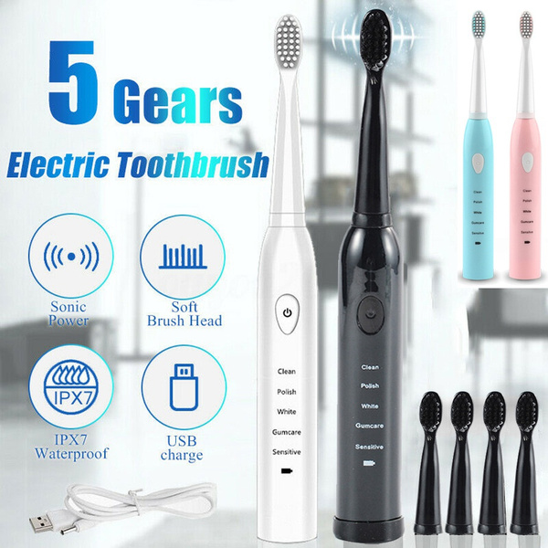 Electric Toothbrush USB Rechargeable Oral Care USB charging 4 Replaced ...