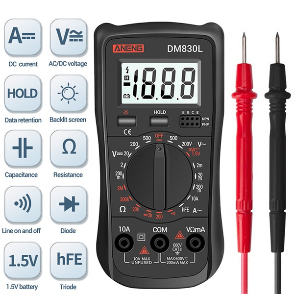 LCD Digital Multimeter AC/DC Voltage Diode Tester Current Voltmeter ...