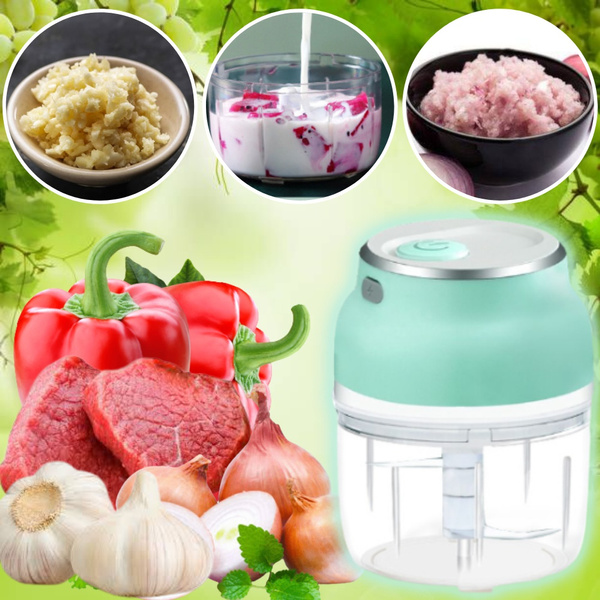 Mini USB Food Processor, Handheld Electric Vegetable Chopper, Wireless ...