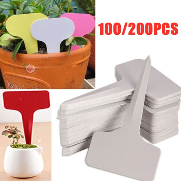 100/200pcs 6*10cm Nursery Plant Tag T-type Plastic Plant Label Garden ...