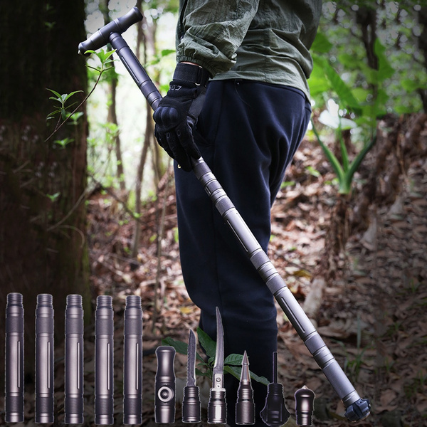 Multi-Function Trekking Poles Self-Defense Stick Walking Stick Camping ...