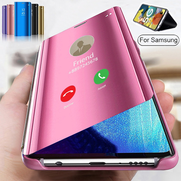 Luxury Smart Clear View Plating Mirror Phone Case For Samsung Galaxy ...
