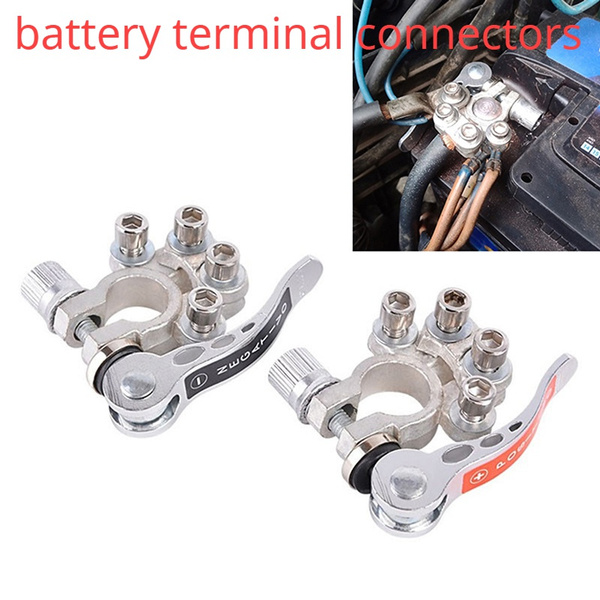 2 Pcs Battery Terminals Connectors Clamps Tin Plated Brass Car Battery ...