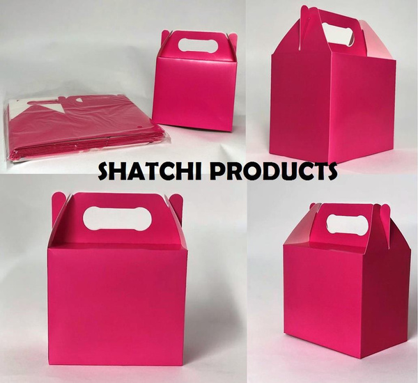 10 Hot Pink Party Box Food Meal Lunch Party Gift Box Party Table ...