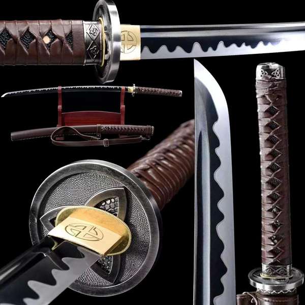 Full Handmade Katana,Japanese Samurai Sword,Handmade Japanese Sword,Full Tang,High manganese ...